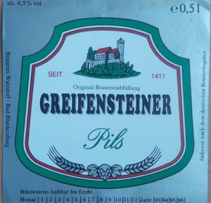 Drink Label: Greifensteiner Pils (Watzdorfer Traditions- und ...