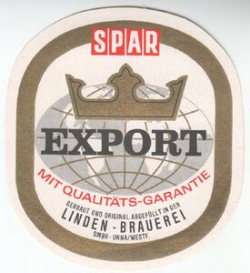 Drink Label: Spar Export (Linden Brauerei GmbH, Germany, Federal ...