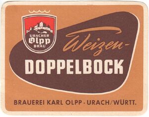 Drink Label: Olpp Weizen Doppelbock (Brauerei Olpp, Bad Urach, Germany ...