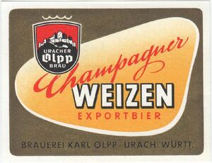 Drink Label: Olpp Champagner Weizen (Brauerei Olpp, Bad Urach, Germany ...