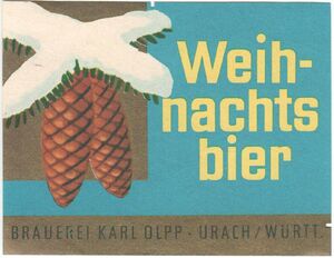 Drink Label: Olpp Weihnachtsbier (Brauerei Olpp, Bad Urach, Germany ...