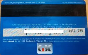 Bank Card: Posta Bank (Posta Bank, HungaryCol:HU-VE-0016.02