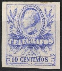 Stamp: Alfonso XIII (Spain(Telegraphs - King Alfonso XIII (1905)) Yt:ES ...