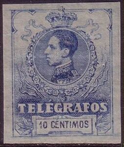 Stamp: Alfonso XIII (Spain(Telegraphs - King Alfonso XIII (1912)) Yt:ES ...