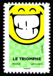 Stamp: Triumph Emoji (France(Emojis 50th Anniversary (2022)) Yt:FR ...
