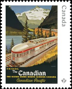 Timbre: Travel The Canadian, by Roger Couillard, 1955 (Canada(Vintage ...