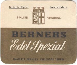 Drink Label: Berners Edel Spezial (Brauerei Berners, Germany, Federal ...