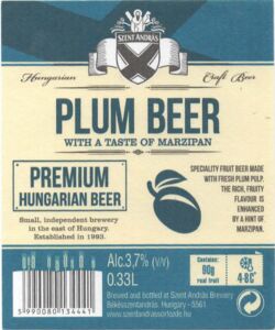 Drink Label: Plum Beer (Szent András Sörfözde, HungaryCol:HU-BEER-002439