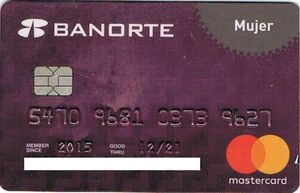 Tarjeta de Banco: Mujer (BaNorte, MéxicoCol:MX-MC-0173