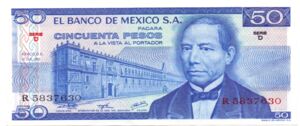 Banknote: 50 Pesos (Mexico(1969-1978 Issue) Wor:P-65a. D