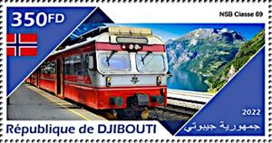 Stamp: NSB Class 69 (Djibouti(Norwegian Trains (2022)) Col:DJ 2022-12a