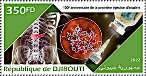 Stamp: Centenary of the First Insulin Injection (Djibouti(Centenary of ...
