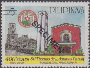 Stamp: St. Thomas de Aquinas Parish, Mangaldan, Pangasinan ...