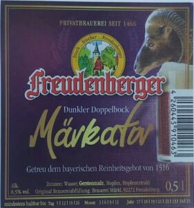 Drink Label: Freudenberger Märkartor (Privat-Brauerei Alwin Märkl ...