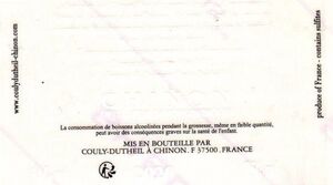 Drink Label: Chinon AOC rosé - René Couly 2020 (Couly-Dutheil, France ...