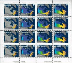 Stamp: Evolution of Canadian Borders (Canada(Canada Day - Maps) Sn:CA ...