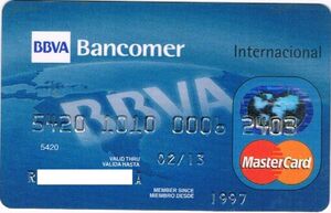 Bank Card: International (Bancomer, MexicoCol:MX-MC-0090.02