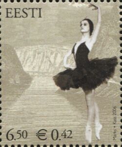 Stamp: Helmi Puur (ballerina)(Swan Lake by Tchaikovsky) (Estonia ...