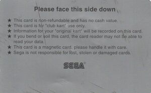 Functional Card: Club Kart - Sega (Games Centers, Amusement Parks ...