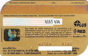 Bank Card: Banorte Internacional (BaNorte, MexicoCol:MX-VI-0036.02