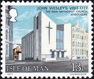 Stamp: Methodist Church on Douglas Promenade (Isle of Man(Bicentenary ...