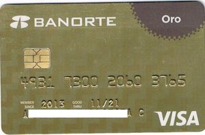 Tarjeta de Banco: Banorte Oro (BaNorte, MéxicoCol:MX-VI-0135