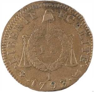 Coin: 1 Sol (Republic. Scales - L - Bayonne) (France(1793~1799 - First ...