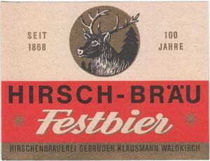 Drink Label: Hirschbräu Festbier (Hirschen Brauerei Waldkirch, Germany ...