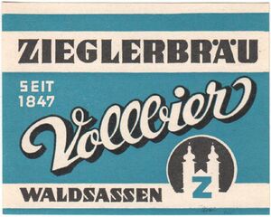 Drink Label: Ziegler-Bräu Vollbier (Stiftlandbrauerei Ziegler OHG ...