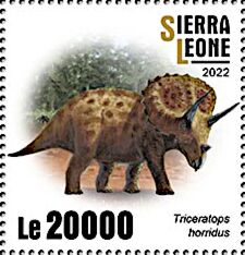 Stamp: Triceratops horridus (Sierra Leone(Dinosaurs (2022)) Col:SL 2022-11c