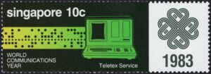 切手: Teletex Service (シンガポール(World Communications Year) Mi:SG 436,Sn:SG ...