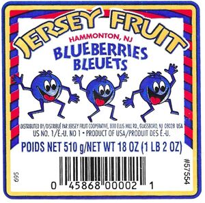 Food Label: Jersey Fruit Blueberries Bleuets (Jersey Fruit Coop ...