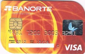 Bank Card: Banorte Internacional (BaNorte, MexicoCol:MX-VI-0031.05