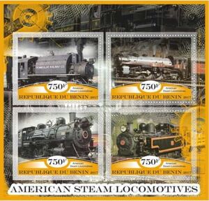 Stamp: Transport American steam locomotives (Benin: Illegal Stamps ...