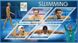 Stamp: Swimming at the Rio 2016 Summer Olympics (Benin: Illegal Stamps ...