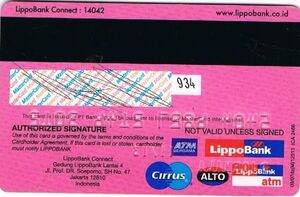 Bank Card: Lady Pink (Lippo Bank, IndonesiaCol:ID-MC-0112