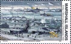 Stamp: Allied Amphibious Landing (Marshall Islands(II World War : D-Day ...
