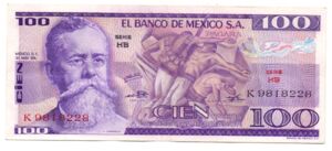 Banknote: 100 Pesos (Mexico(1969-1978 Issue) Wor:P-66a.HB