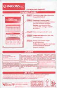 Lottery Ticket: Parions Sport - 1N2 Simple (La Francaise des Jeux ...