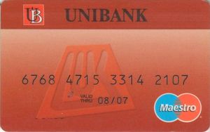 Bank Card: Unibank (Black Text) (Unibank, MoldovaCol:MD-MS-0003.02