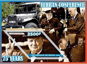 Stamp: Great People 75 years Tehran Conference (Benin: Illegal Stamps ...