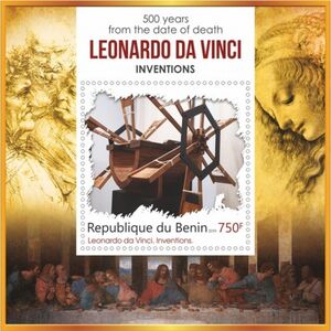 Stamp: Leonardo da Vinci Inventions 500th Death Anniversary (Benin ...