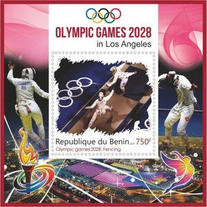 Stamp: Sports Summer Olympics 2028 in Los Angeles (Benin: Illegal ...