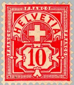 Stamp: Cross over value plate (Switzerland(Cross over value plate) Mi ...