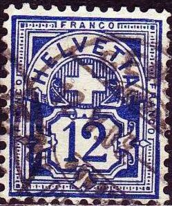 Stamp: Cross over value plate (Switzerland(Cross over value plate) Mi ...