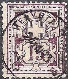 Stamp: Cross over value plate (Switzerland(Cross over value plate) Mi ...