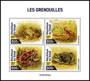 Stamp: Frogs (Chad(Frogs (2021.2)) Yt:TD 3846-3849
