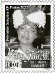 Timbre: Maimiti Kinnader, Miss Tahiti 1981 (Polynésie Française(Miss ...
