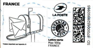 Stamp: Mail box. Redesign. with laposte logo. Courrier Suivi (France ...