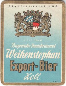 Drink Label: Weihenstephan Export-Bier Hell (Bayerische Staatsbrauerei ...